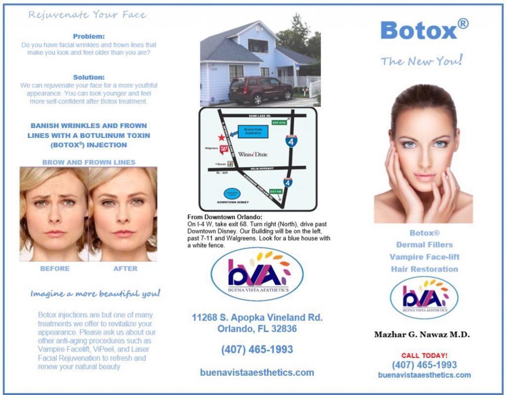 Outside of Botox Brochure - Buena Vista Aesthetics | Revive Your Beauty